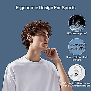 ibxShow Headphones Wireless Bluetooth True Wireless Earbuds LED Power Display Earphones with Wireless Charging Case IPX5 Waterproof in-Ear Earbuds