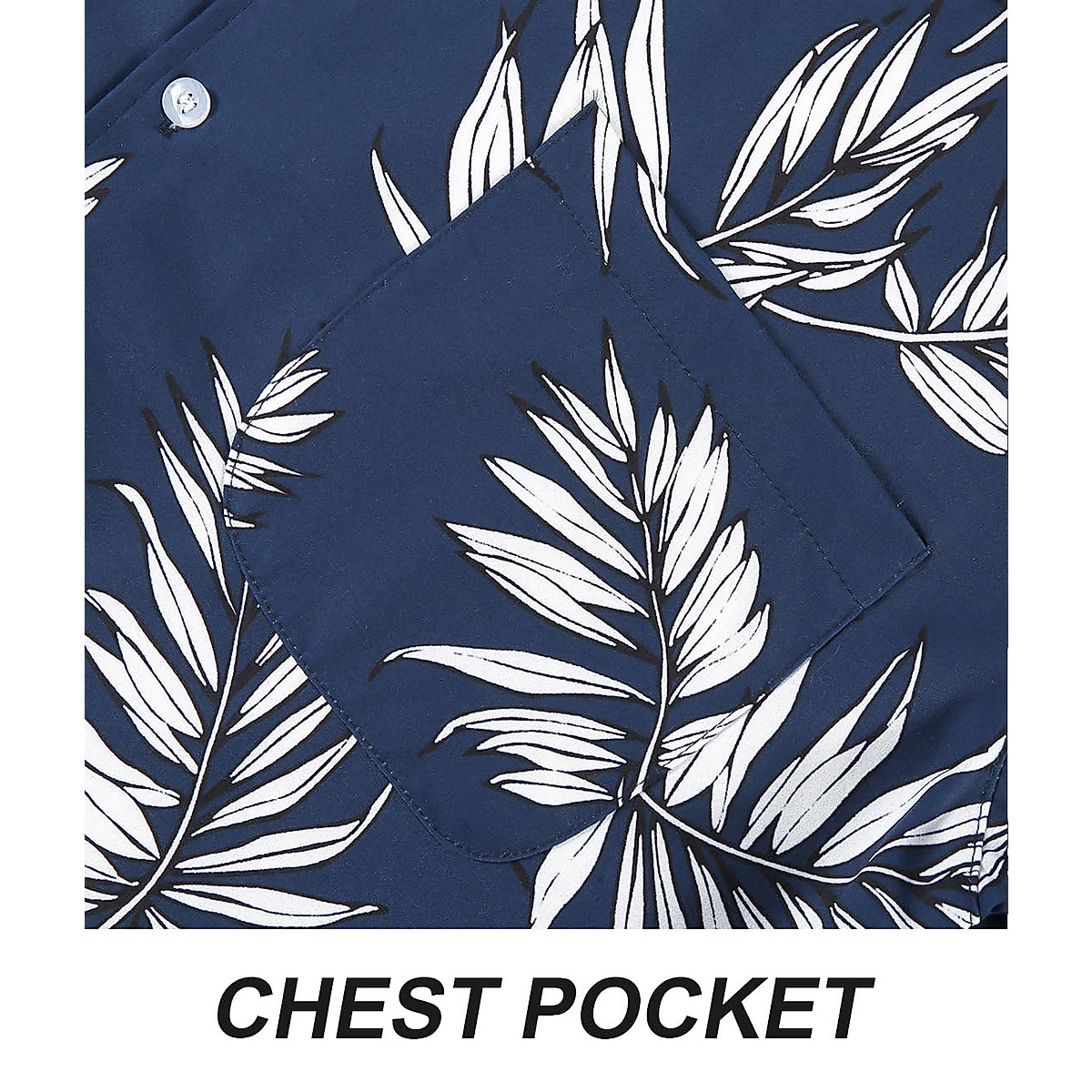 APTRO Men's Hawaiian Shirt Short Sleeve Tropical Vacation Button Down Beach Floral Palm Shirts #024 Navy L