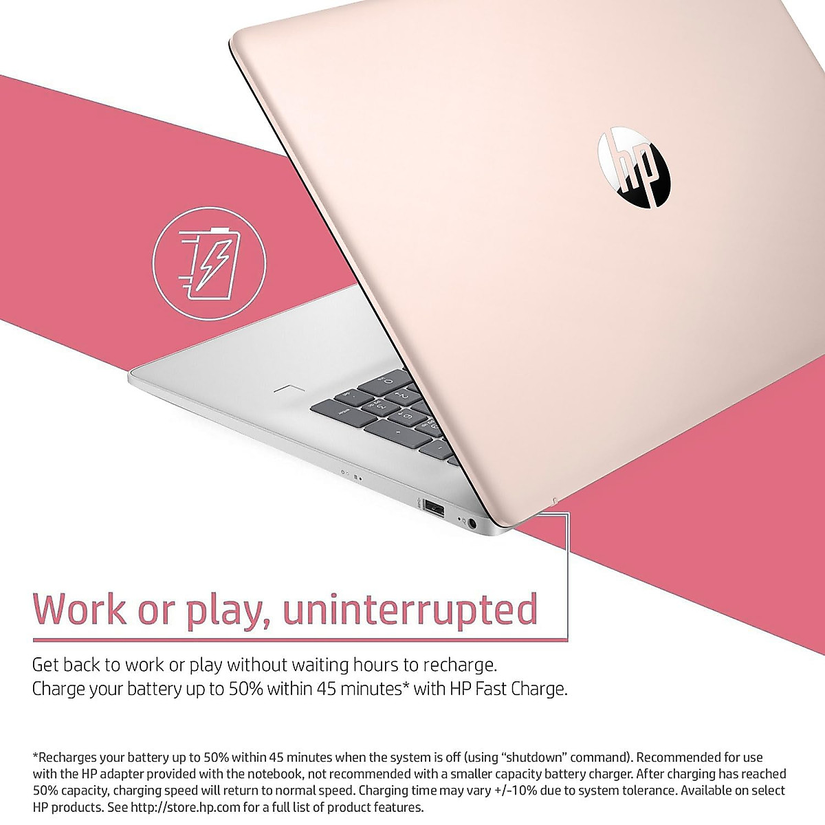 HP Essential Daily Traditional Laptop, 17.3" FHD Display, Intel Core i7-1355U, 128GB RAM, 8TB SSD, Backlit Keyboard, Numeric Keypad, Fingerprint Reader, Webcam, HDMI, Wi-Fi 6, Windows 11 Pro, Rose
