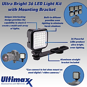 Panasonic HC-X2000 UHD 4K 3G-SDI/HDMI Pro Camcorder + 128GB Memory Card, Rechargeable 36 LED Light with Bracket, 6Ft. HDMI Cable & More (13pc Bundle), (PAHCX2000BB2)