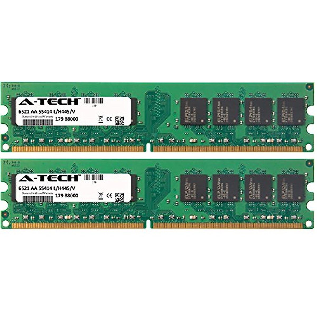 A-Tech 2GB KIT (2 x 1GB) For Gateway Media Center Series GT5056J GT5058J GT5062J GT5064 GT5064H GT5068E GT5220 GT5224 GT5228 GT5232E GT5232H GT5235E GT523. DIMM DDR2 NON-ECC PC2-4200 533MHz RAM Memory