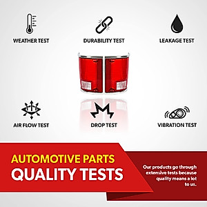 UPPARTS Tail Lights For Chevy C10 C20 C30 K10 K20 K30 K5 R10 R20 R30 V10 V20 Blazer Suburban Cheyenne Scottsdale Silverado - Driver and Passenger Side - Replace Chevy Tail Light Lens With Chrome Bezel