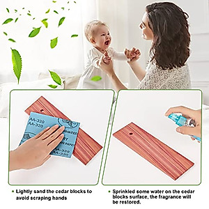 Cedar Blocks for Clothes Storage - 16PCS Premium Cedar Chips, Hangers, Cedar Sachets Bags with 100% Natural Cedar Wood Planks - Used for Closet Freshener, Boxes, Bins and Drawers.