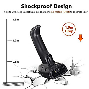 1D 2D Wired Bar Code Scanners Readers for Computers, UNIDEEPLY USB Cable Barcode Handheld, Scanning Label QR PDF417 UPC EAN Data Matrix Reader Gun Retails Precise Scan for Screen Payment Store, Black
