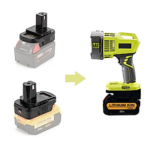 DM18RL Battery Adapter for Dewalt & for Milwaukee to for Ryobi Battery Adapter, Convert for Dewalt 20V Llithium Battery to for Ryobi Tool 18V P105 P107 P108 Battery with 5V 2.1A USB Charge