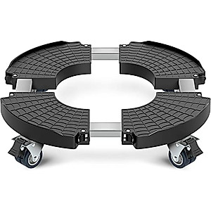 VANCASTLE Plant Caddy with Wheels, 15-22 Inch Adjustable Rolling Plant Stand Indoor Outdoor, Large Plant Cart Dolly with Casters for Flower Pot Garden Pot Mover, Black, 1 Pack