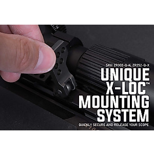 Monstrum 3-9x32 Rifle Scope with Rangefinder Reticle and Medium Profile Scope Rings | ZR252 Quick Release Scope Mount | Bundle