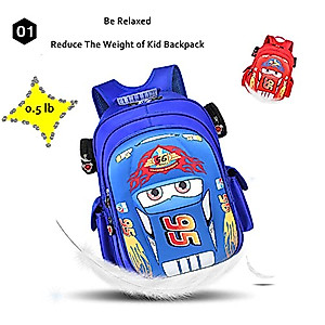 Patogracios Toddler Kids Backpack for Boys Cartoon Car style Kindergarten Child Snack School Bag Red