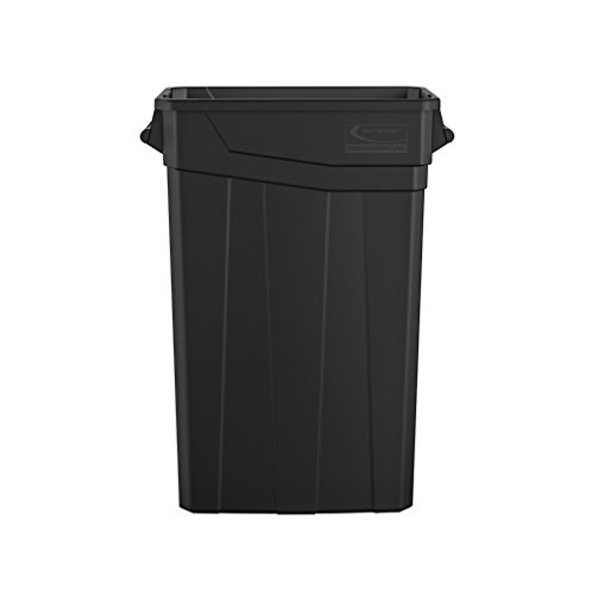 Suncast Commercial TCNH2030BK Narrow Trash Can With Handles, 30.00" Height x 11.08" Width, 23 gal Capacity, Black