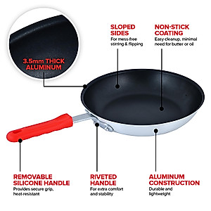 10" Pro Series Aluminum Nonstick Frying Pan, 3.5mm Thick Aluminum Professional Non Stick Pan, Every Day Use Heavy Duty Non Stick Frying Pan with Deep Sloped Sides and Riveted Handle for Extra Comfort