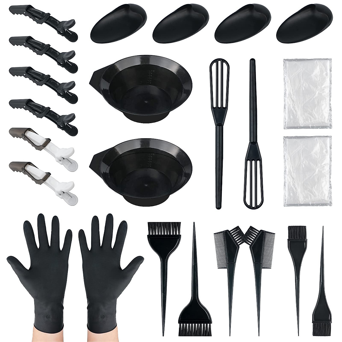 NEPAK 24 Pieces Professional Salon Hair Coloring Dyeing Kit,Hair Dye Brush and Bowl Set,for Hair Coloring Hair Dye Tools