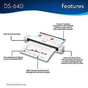 Brother DS-640 Compact Mobile Document Scanner