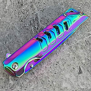 Falcon KS4621 8.5" Multicolor Folding Pocket Knives with 2.5" in Clip Point Blade for Outdoor,Tactical, Survival and EDC