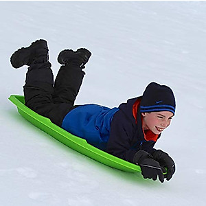 Flexible Flyer Lightning Snow Sleds for Kids & Adults. Plastic Toboggan Sand Slider 48” 3-Pack, blue/green/orange (648-3PK)