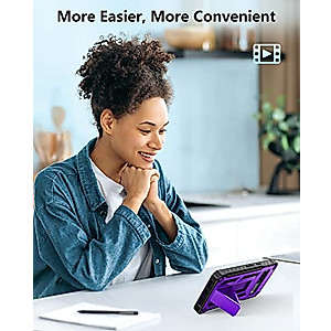 FNTCASE for Google Pixel 7 Case: Built-in Screen Protector & Kickstand | Full-Body Dual Layer Rugged Heavy Duty Protection | Military Shockproof Cell Phone Protective Cover 5G - Purple