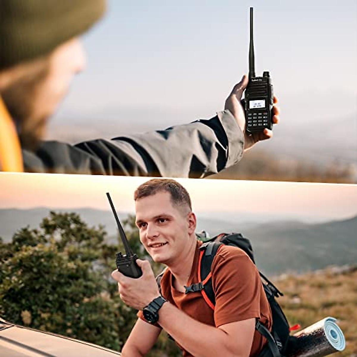 2 Pack Radioddity GM-30 GMRS Radio Handheld 5W Long Range Two Way Radio, GMRS Repeater Capable, with NOAA Scanning & Receiving, Display Sync for Off Road Overlanding, with 15 inch High Gain Antenna
