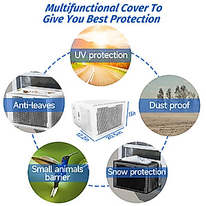 TAKTOPEAK Window AC Mesh Cover 20" W x 12.2" D x 13.4" H Specially for Midea U-Shaped Air Conditioner 8000BTU,10000BTU, 12000 BTU, Anti-Leaf, Dustproof & Easy Air Flow