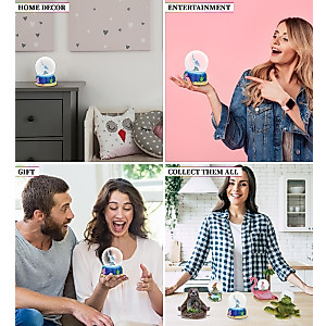 Puzzled Great White Shark Snow Globe - Elegant Sparkly Water Globe with Sparkling Glitter Inside The Animal Snow Globe Figure, Collectible Shark Decor Snow Globe Figurines for Birthdays, Christmas