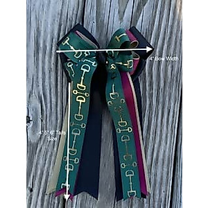 Equestrian Show Bows Girls Horse Shows Hairbows Pony Jumpers Pony Tail Hair Bows Gifts Kids (Small, Tails Size, 2" Alligator Clips)