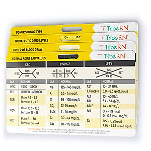 Badge Guru Medical Flash Cards - Lab Values Reference Cards for Nurses, Doctors, EMTs, Nursing Students and Med School Students (Lab Values)