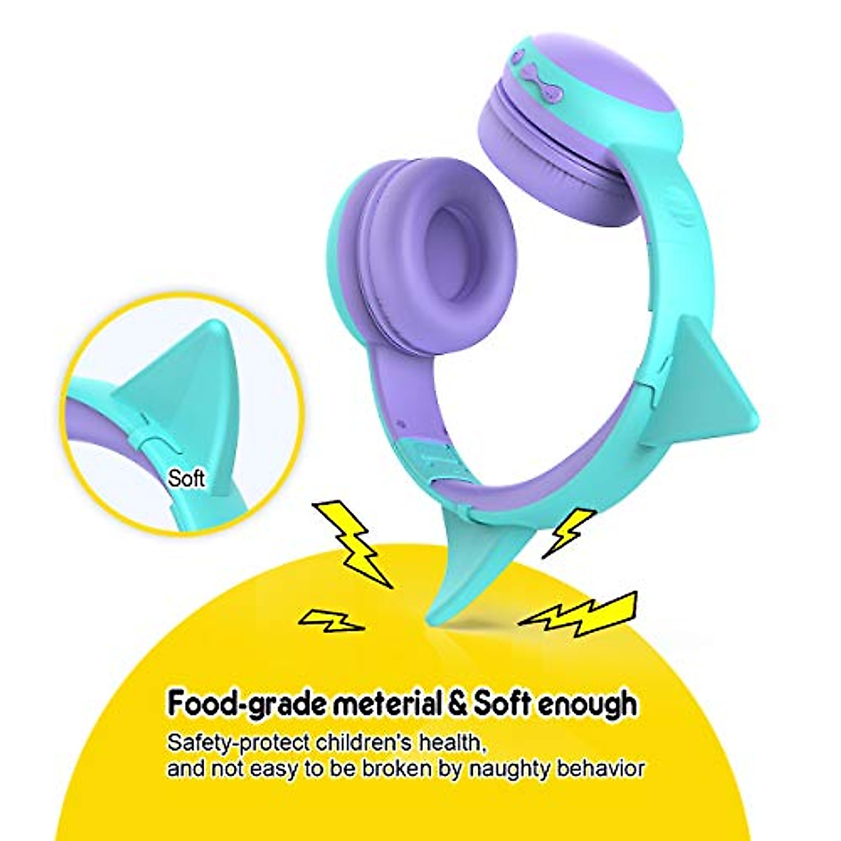 gorsun Bluetooth Kids Headphones with Microphone,Children's Wireless Headsets with 85dB Volume Limited Hearing Protection,Stereo Over-Ear Headphones for Boys and Girls (Purple)