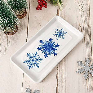 Allure Home Creation Holiday Snowflakes 4-Piece Ceramic Bath Accessory Set