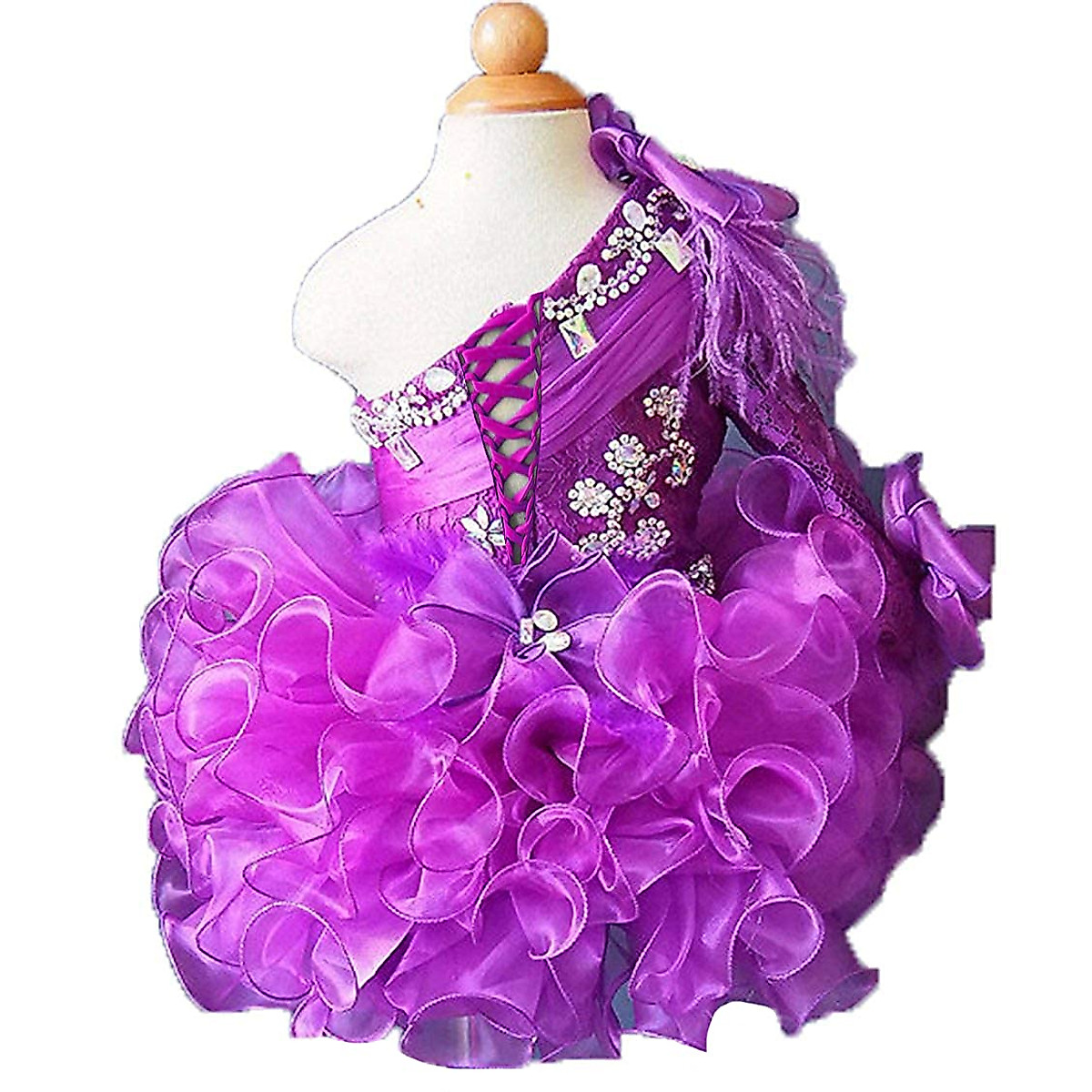 Junguan Infant Girls Wedding Party Gowns Newborn Pageant Tutu Cupcake Dress 6 US Yellow