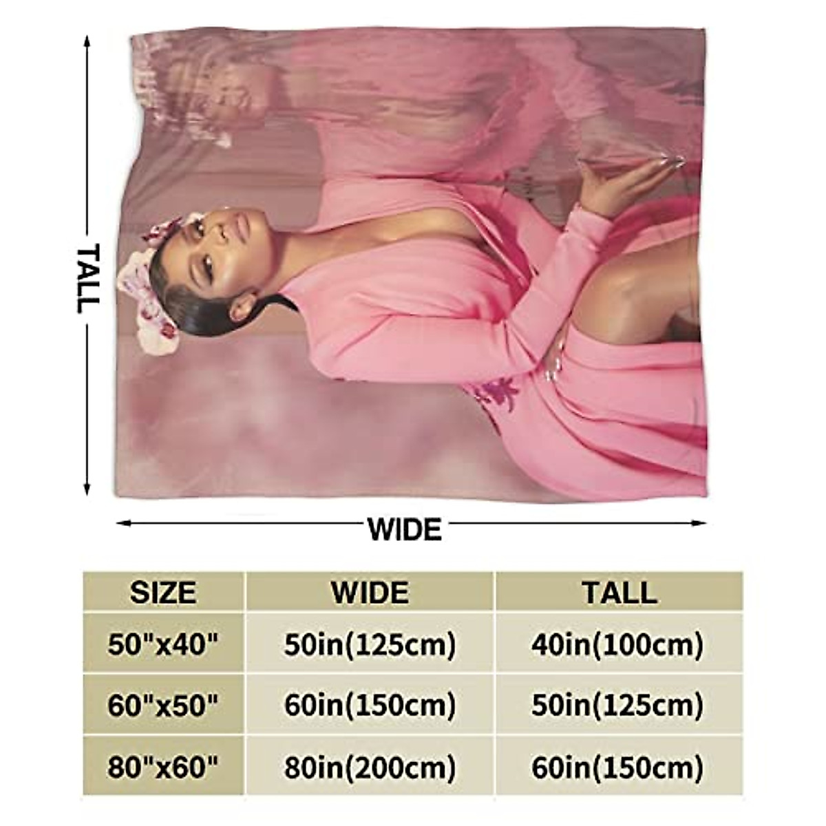 Wjikan Nicki Rapper Minaj Super Soft Micro Fleece Blanket Home Decoration Warm Flannel Blanket 60*50inch, Black