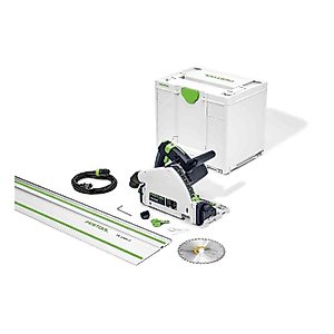 Festool 577014 Plunge-Cut Track Saw TS 55 FEQ-F-Plus-FS with 55-Inch Guide Rail