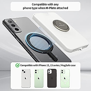 Sinjimoru MagSafe Wallet Phone Case with Ring Holder - Compatible with iPhone 14/13/12 Series & MagSafe Cases, Kickstand & Card Slot, M-Ringo Black