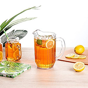 Restaurantware Base 47 Ounce Beer Pitcher, 1 Durable Restaurant Pitcher - Hard Plastic, Serve Soda, Lemonade, Juice, or Sangria, Clear Plastic Water Pitcher, For Bars, Parties, or Homes