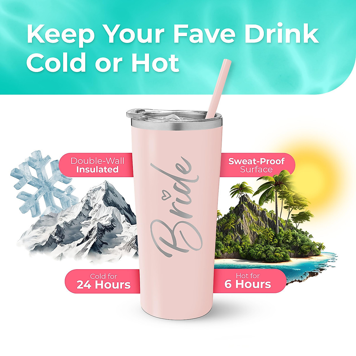 SassyCups Bride Tumbler Cup | Vacuum Insulated Stainless Steel Drink Cup for Bride to Be Gifts | Bridal Shower Gift | Bachelorette Gifts | Engagement Gifts | Valentines Day Gifts