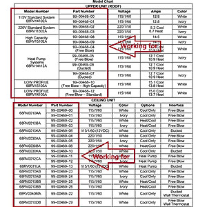 YING RAY Replacement for Carrier Air V Airv Rv Air Conditioners Remote Control for 12-50095-00 12-50074-00 12-50152-00 68RV11302A 68RV14102A 68RV14103A 68RV14112A 68RV15102A 68RV15103A 68RV0010AA