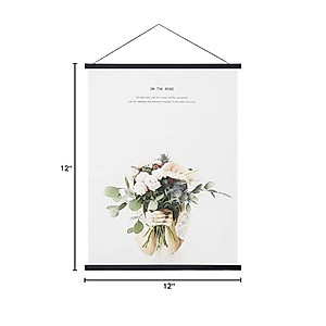 Miaowater Magnetic Poster Frame Hanger,12x16 12x18 12x20 12x24 Light Wood Wooden Magnet Frames Hangers for Photo Picture Art Canvas Print Artwork Wall Hanging Black 12''