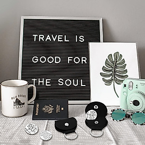 3 Pieces Saint Christopher Sign Pocket Coin Token Keepsake Travel Traveler Protection Protect Catholic Charm Silver Religious Coins with 3 Pieces Black PU Leather Key Chains for Family Friends Prayer