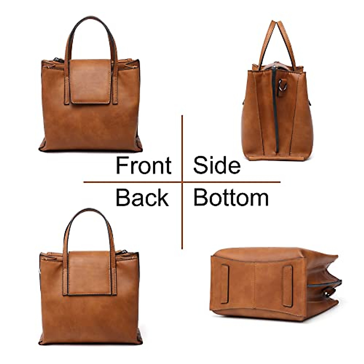 SHOMICO Womens Tote Bags Shoulder Bag Handbags For Women Leather Crossbody Bags for Ladies (Tan…