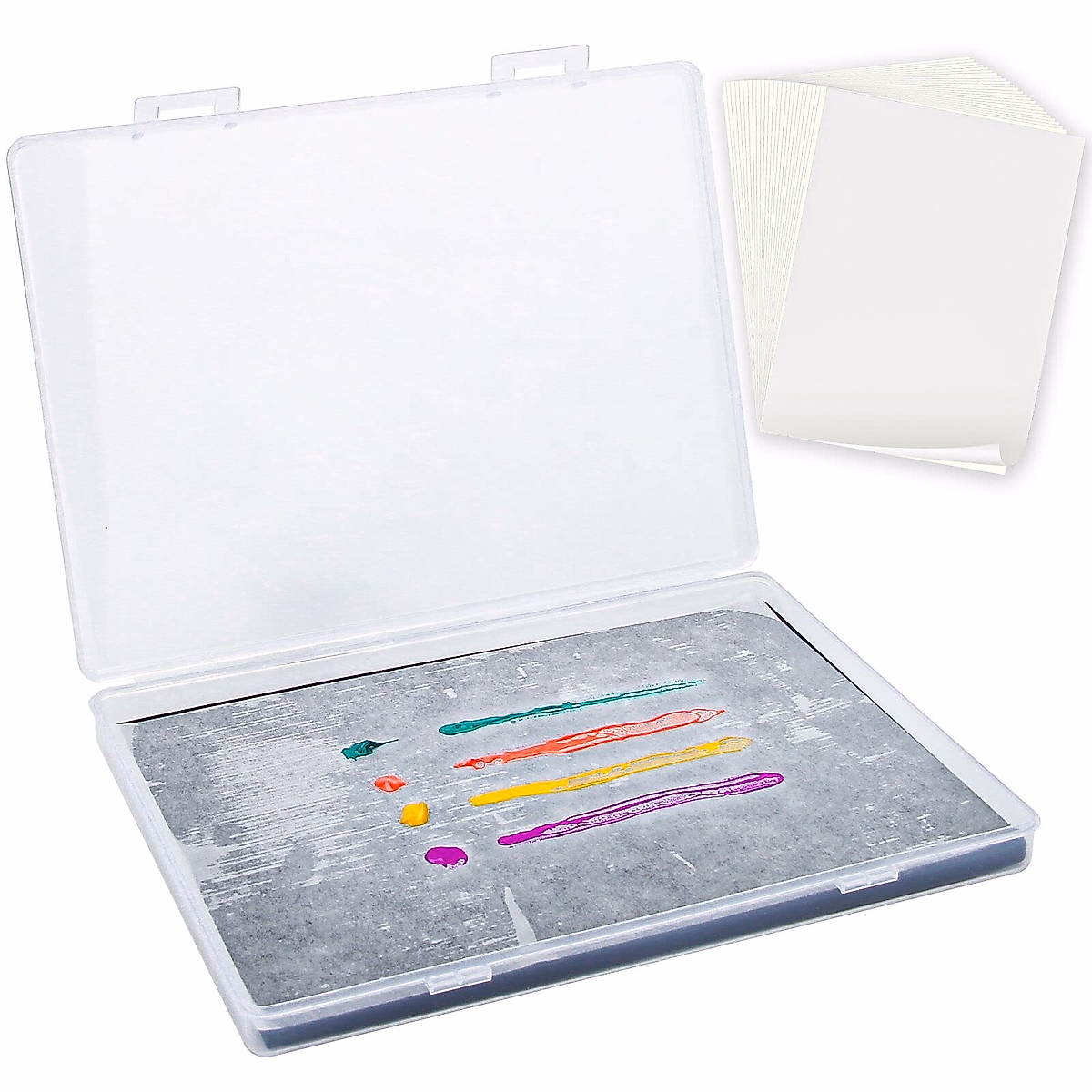 Stay Wet Palette for Acrylic Painting Garpernics Wet Palette Tray with Sponges and 100 Papers for Acrylic Paints, Keep Paint Wet and Fresh for Miniatures
