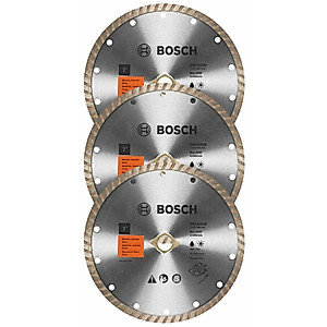 Bosch DB742SB3 3 pc. 7 In. Standard Turbo Rim Diamond Blades for Smooth Cuts