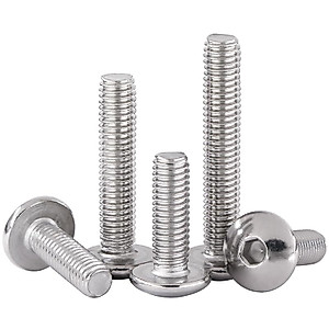 Hexagon Socket Screws 10pcs Large Flat Head Hexagonal Machine Screws 304 Stainless Steel semi-Round Head Large Umbrella Head Hexagonal Machine Screws (Size : M5*12)