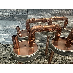 1/2”Tandem Mason Jar Thumpers Wide Mouth Jars 6 Way Distillation Moonshine #A27