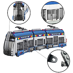 Finebely City Train Building Sets with Station Passenger Tram Building Kit City Transport Express Bus Building Toys Gift for Kids Aged 6-12 (545 Pieces)