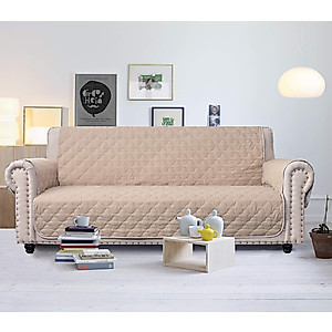 CHHKON Waterproof Nonslip Recliner Cover Stay in Place Dog Couch Chair Cover Furniture Protector Ideal Sofa Slipcovers for Pets and Kids (Beige, 23'')