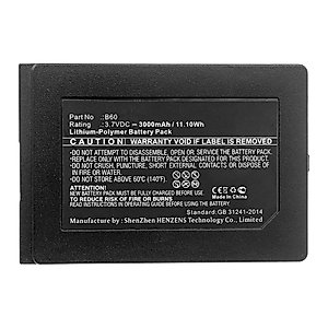 Synergy Digital Credit Card Reader Battery, Compatible with VECTRON Mobilepro III Credit Card Reader, (Li-Pol, 3.7V, 3000mAh) Ultra High Capacity, Replacement for VECTRON B60 Battery
