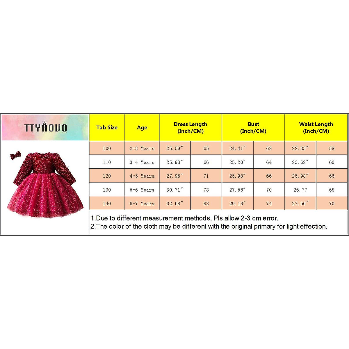 TTYAOVO Girls Sequins Long Sleeve Princess Party Dress Size 120 (4-5 Years) 1908 Grey-a