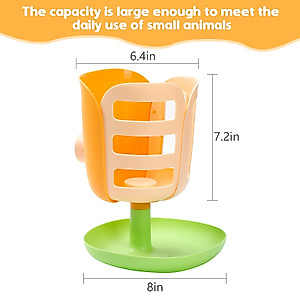 VCZONE Anti-Waste Large Capacity Hay Feeder for Guinea Pig, Rabbit, Chinchilla - 2 in 1, Orange