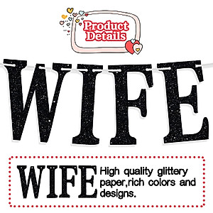 Future Real Housewife Banner, Newly Engaged Gift for Bride, Funny Engagement/Wedding/Brial Shower Party Decoration Supplies for Friends, Black Glitter