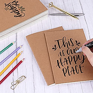 EOOUT 48pcs A5 Kraft Paper Notebooks, Journal Notebooks Bulk, Blank Paper, 60 Pages, 80GSM, 8.3 X 5.5 Inch, Travel Journal Set, for Travelers, Students and Office Supplies