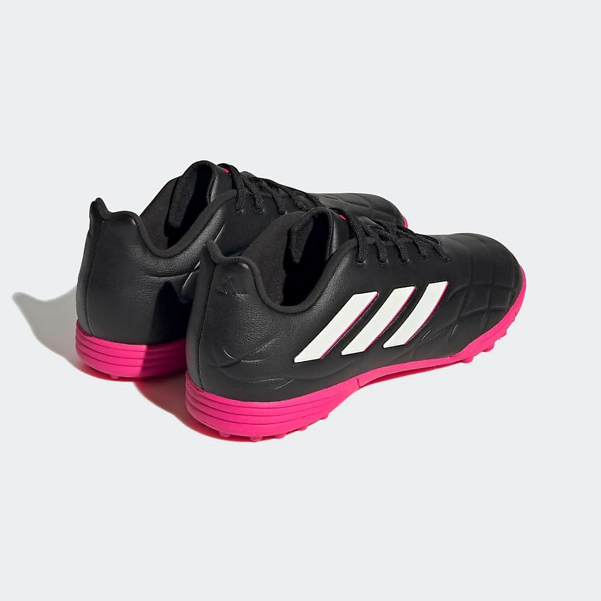 adidas Copa Pure.3 Turf Soccer Shoe, Black/Zero Metallic/Team Shock Pink, 1 US Unisex Little Kid