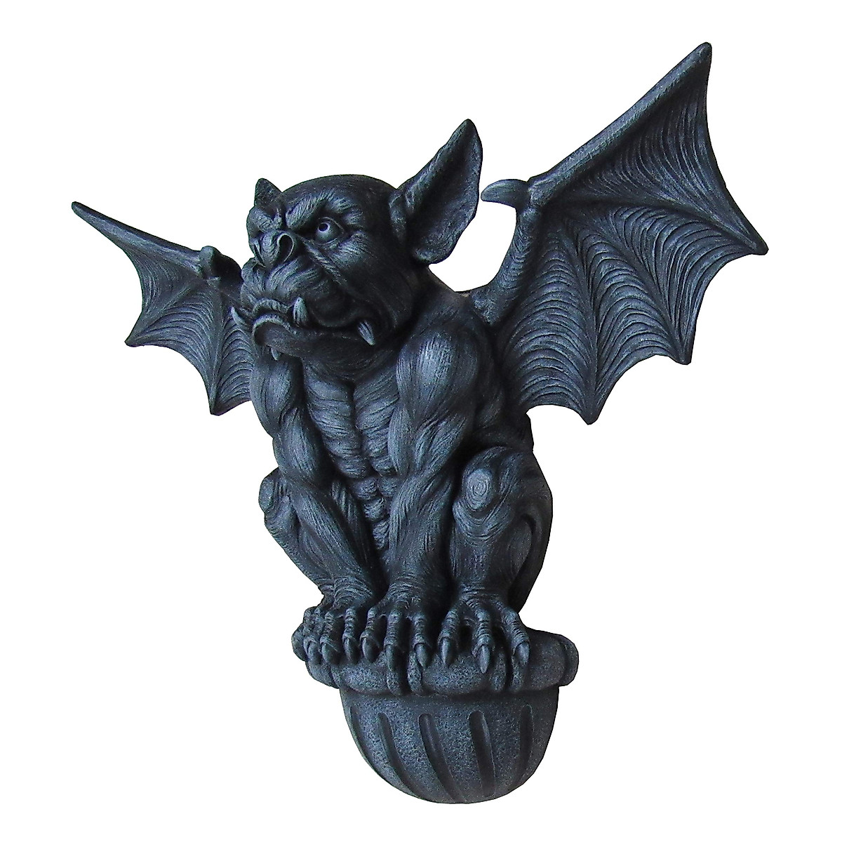 DWK - Castle Guardian - Large Indoor Outdoor Medieval Gargoyle Statue Architectural Wall Mounted Hanging Halloween Gothic Home Décor Accent, Stone Finish, 20-inch