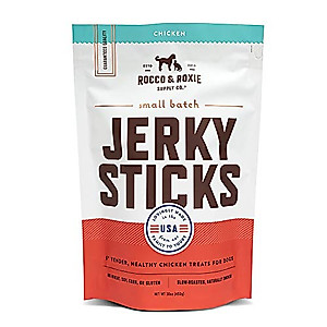 Rocco & Roxie - Jerky Dog Treats Made in USA – Puppy Supplies - Healthy Treats for Potty Training - High Value Real Meat Slow Roasted Snacks for Small, Medium and Large Dogs and Puppies - Soft Chews